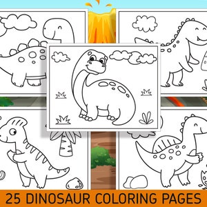 Roar-some Fun for Kids 25 Easy Dinosaur Coloring Pages for Kindergarten ...