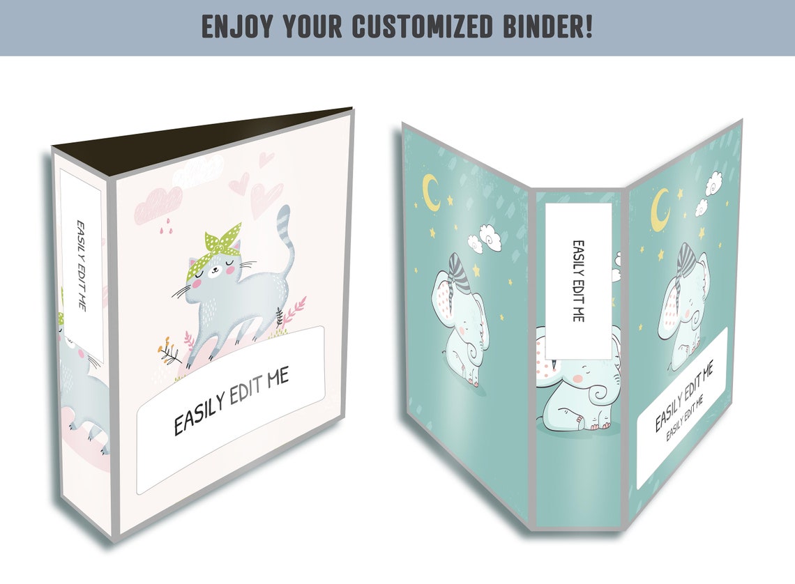 Animal Binder Cover 10 Printable/editable Coversspines - Etsy