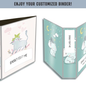 Animal Binder Cover, 10 Printable/editable Covers+spines, Binder Insert ...