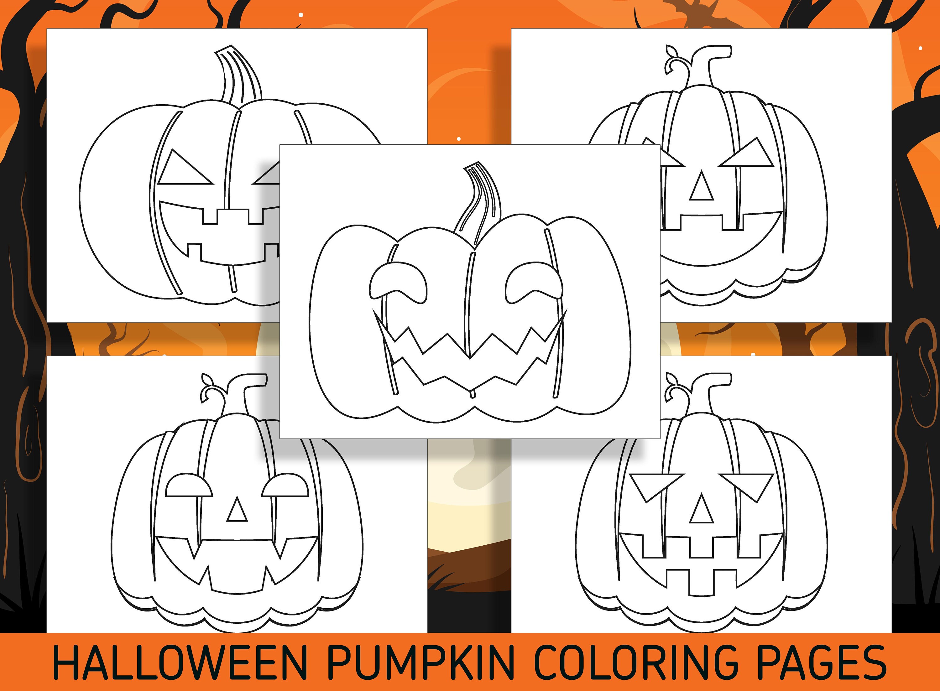 Pumpkin Face Coloring Pages