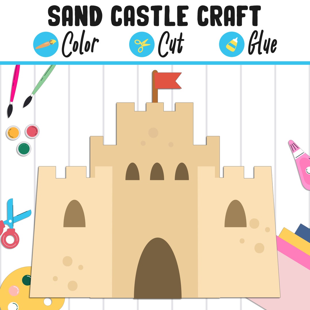 Build a Sandcastle: Summer Craft Activity for Kids - Color, Cut, and ...