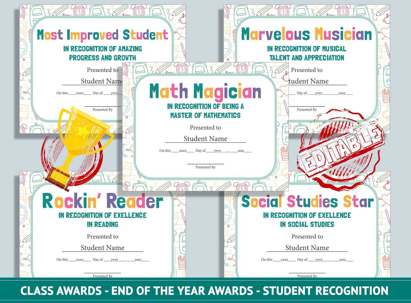 Editable Star Student Certificate Annual Awards End of - Etsy