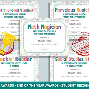 Editable Star Student Certificate, Annual Awards, End of School Year ...