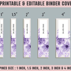 Floral Binder Cover, 10 Covers+spines, Binder Cover Printable, Editable ...