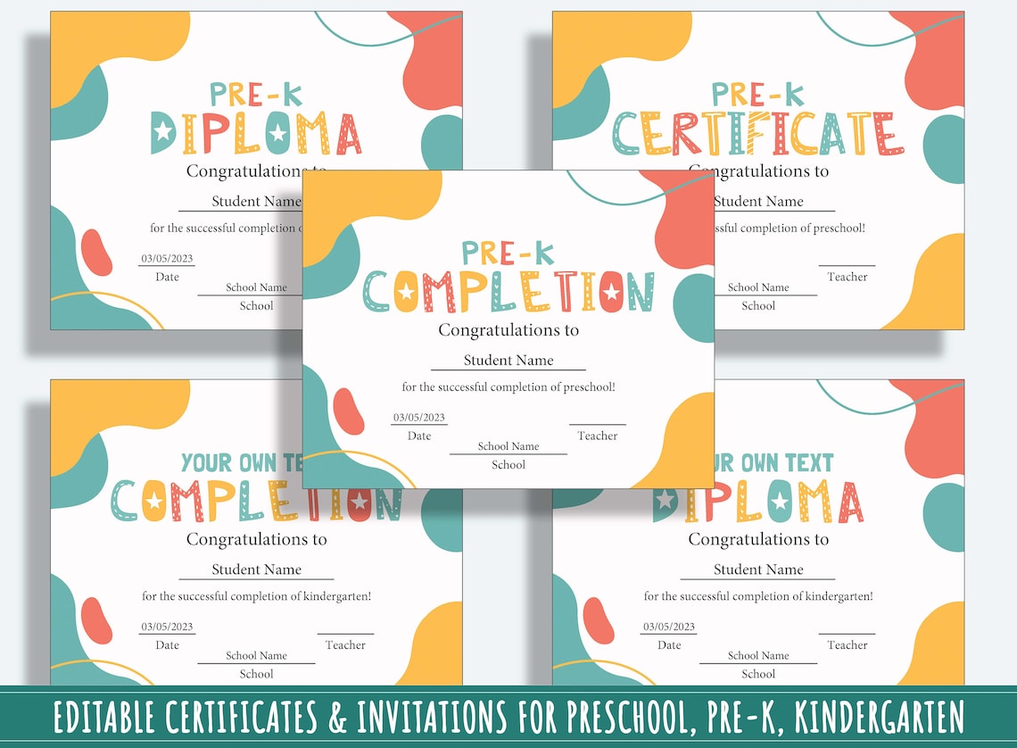 37 Pages of Abstract-themed Diplomas, Certificates, and Invitations for ...