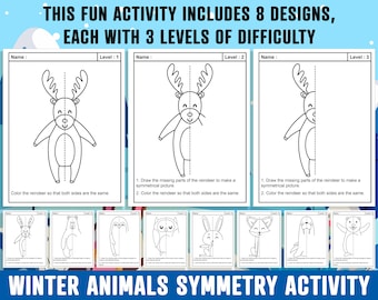 Sea Animals Symmetry Worksheet, Sea Animals Theme Lines of Symmetry ...