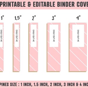 Pink Binder Cover, 10 Printable & Editable Covers+spines, Binder Insert ...