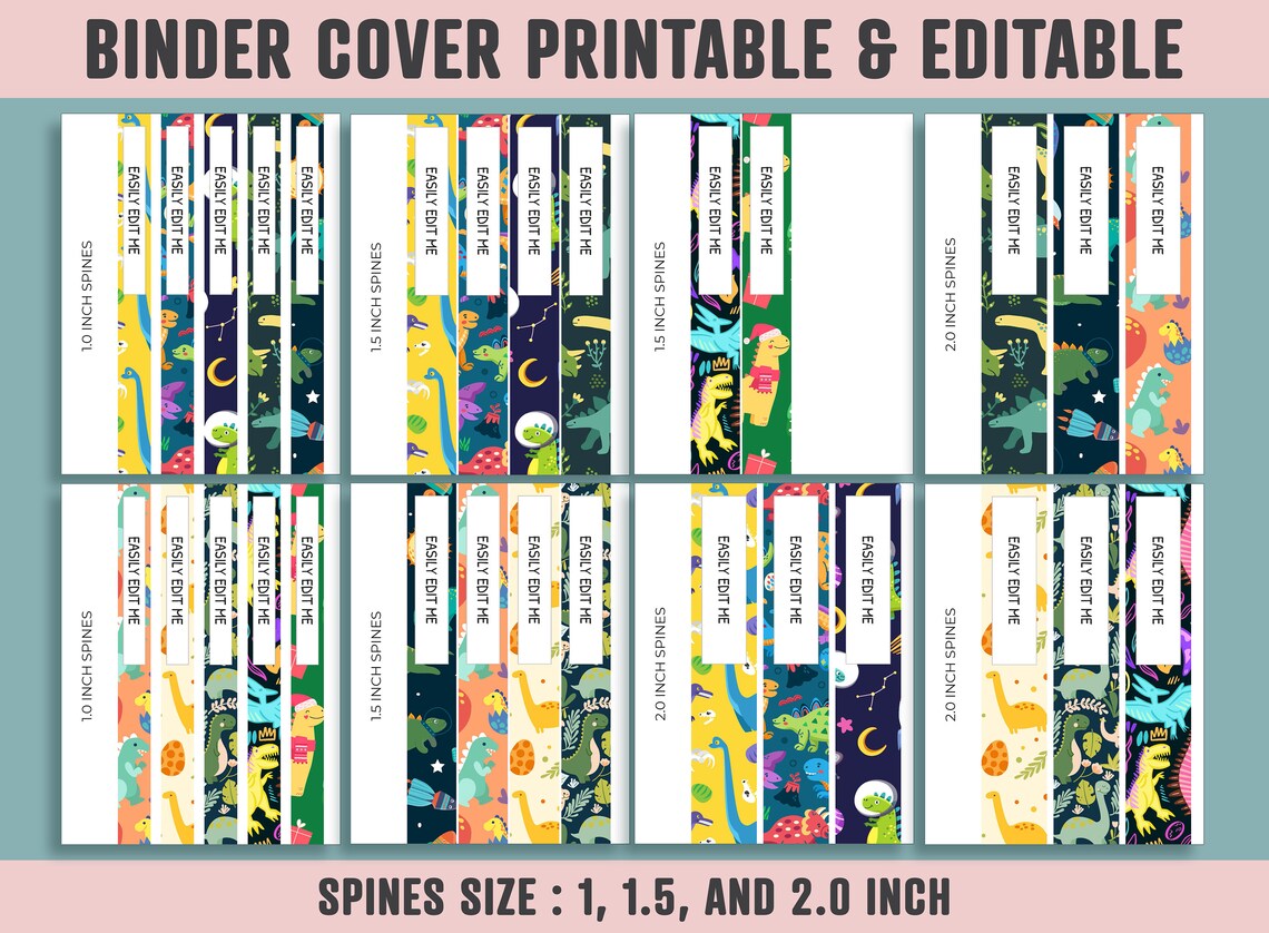 Binder Cover Printable 10 Coversspines Printable Editable | Etsy