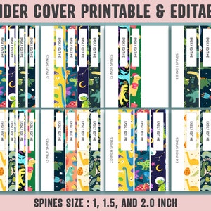 Binder Cover Printable, 10 Covers+spines, Printable, Editable, Teacher ...