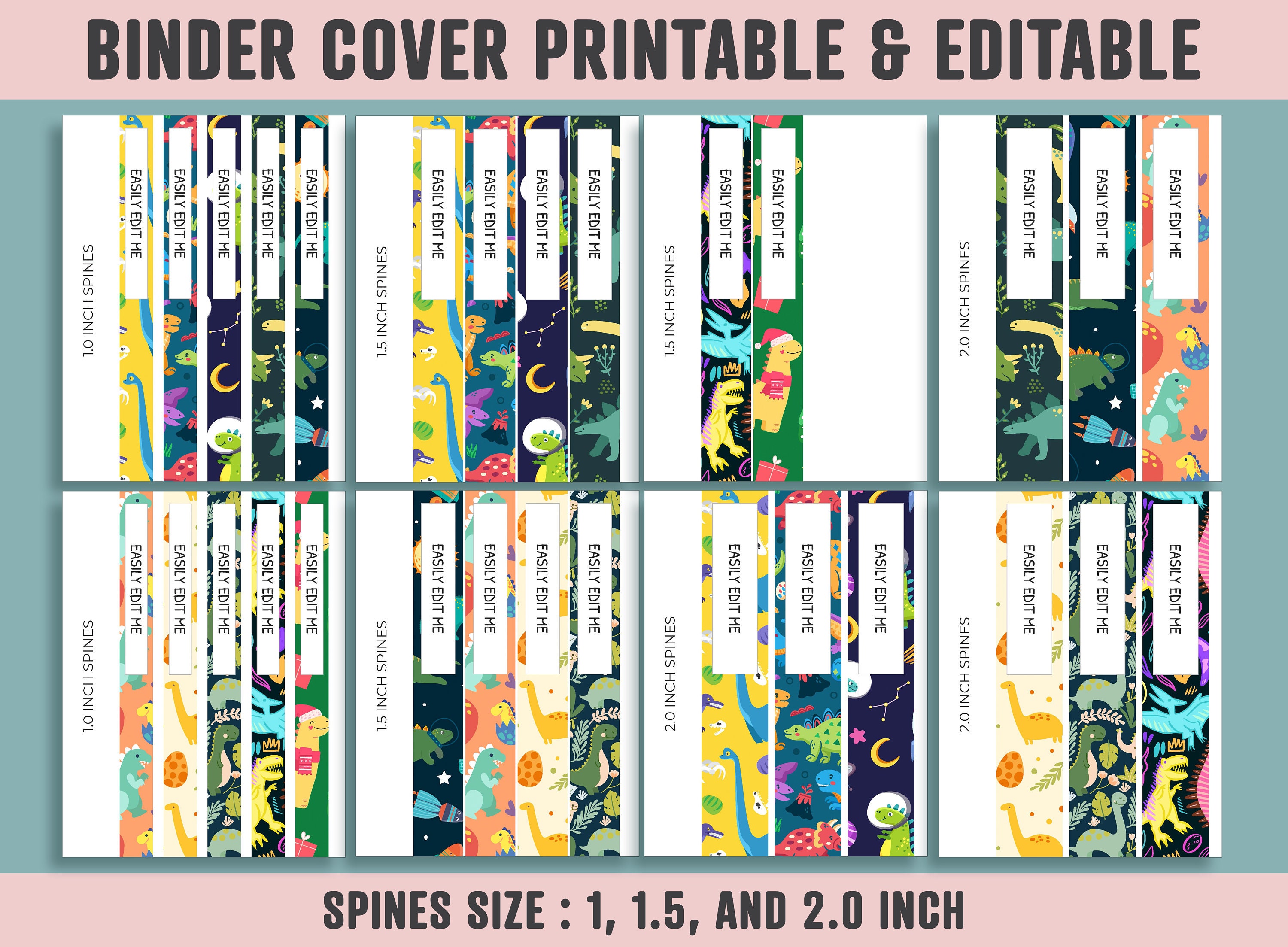 Binder Cover Printable 10 Coversspines Printable Editable | Etsy