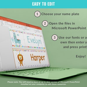 Student Desk Plates, 30 Printable/editable Cute and Funny Animal ...