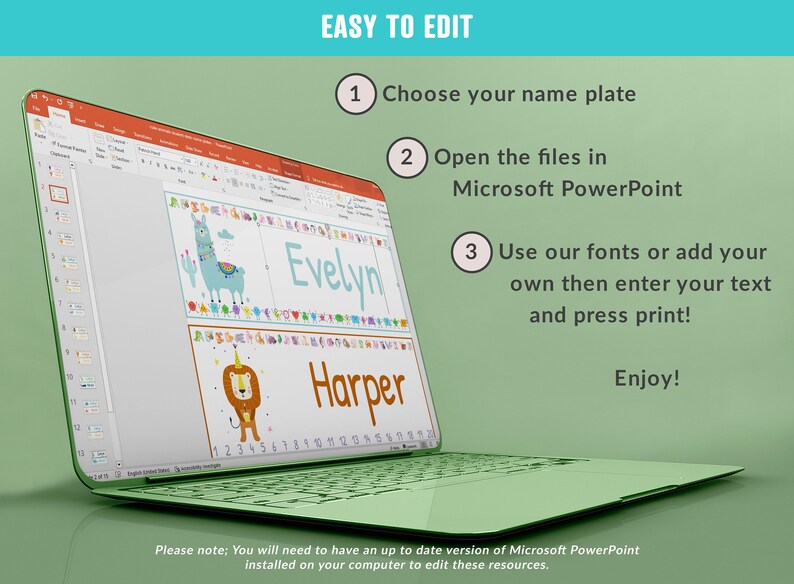 Student Desk Plates, 30 Printable/editable Cute and Funny Animal ...