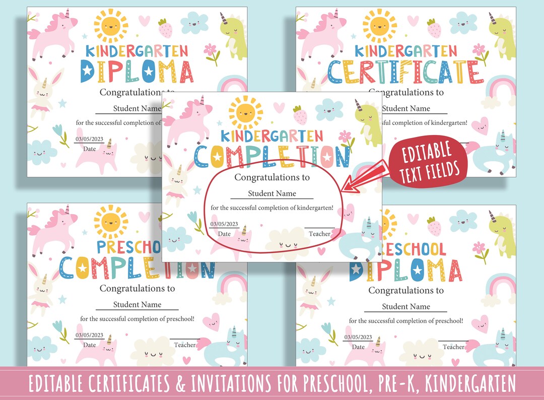 Editable Graduation Certificates, Diplomas, and Invitations Template ...