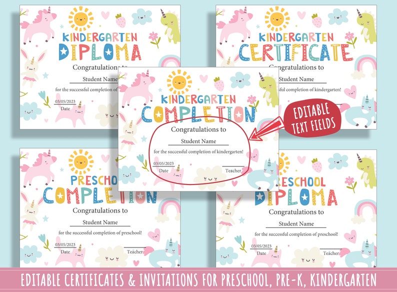 Editable Graduation Certificates, Diplomas, and Invitations Template ...