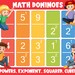 Printable Math Dominoes powers, Exponent, Squared, Cubed, 55 Cards, PDF ...