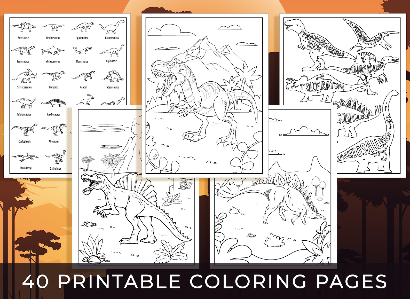 Dinosaur Coloring Pages 40 Printable Dinosaur Coloring Pages for Boys ...