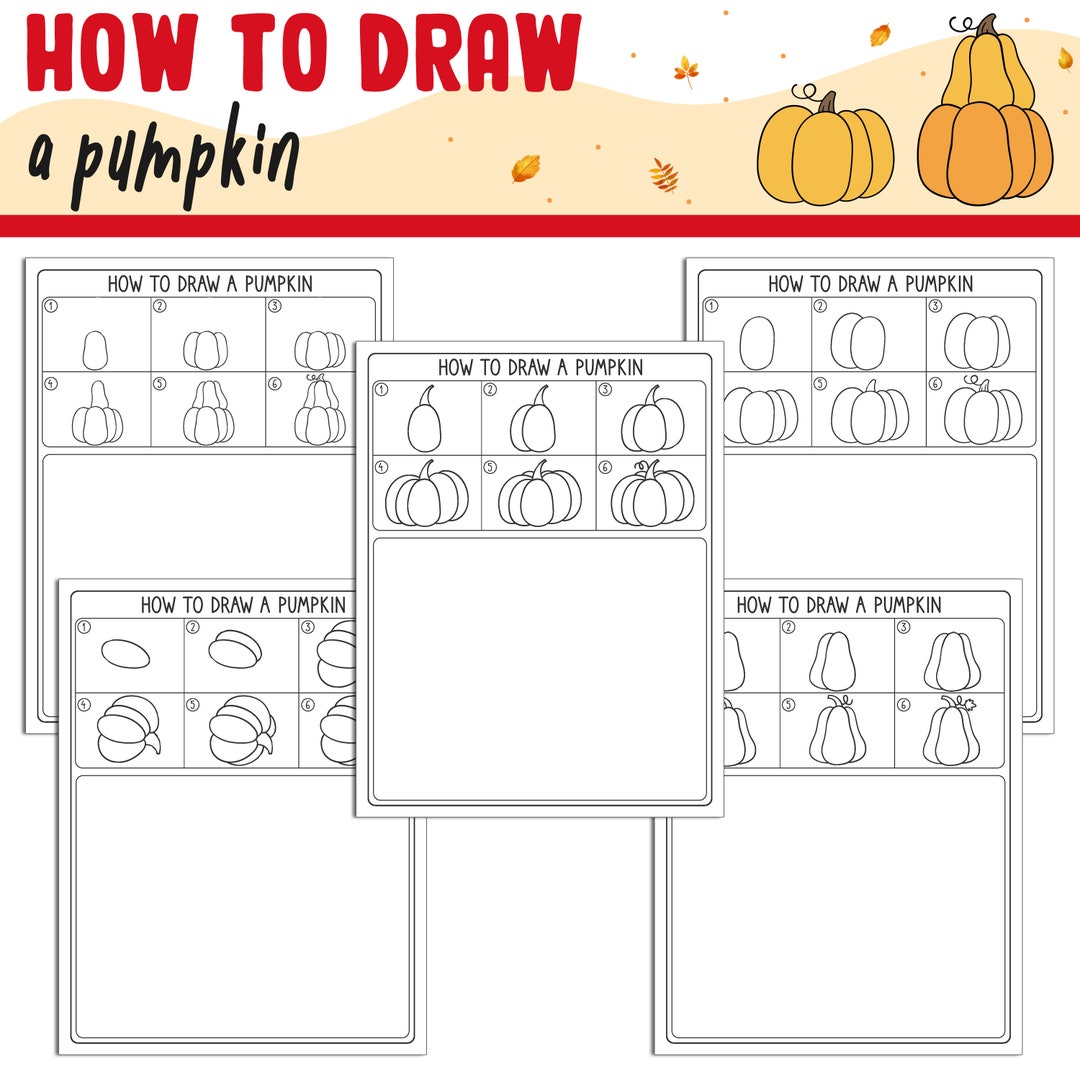 Learn How to Draw a Pumpkin: Directed Drawing Step by Step Tutorial ...