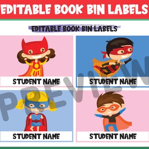 Editable Superhero Classroom Library Labels: Customize Your Literary ...