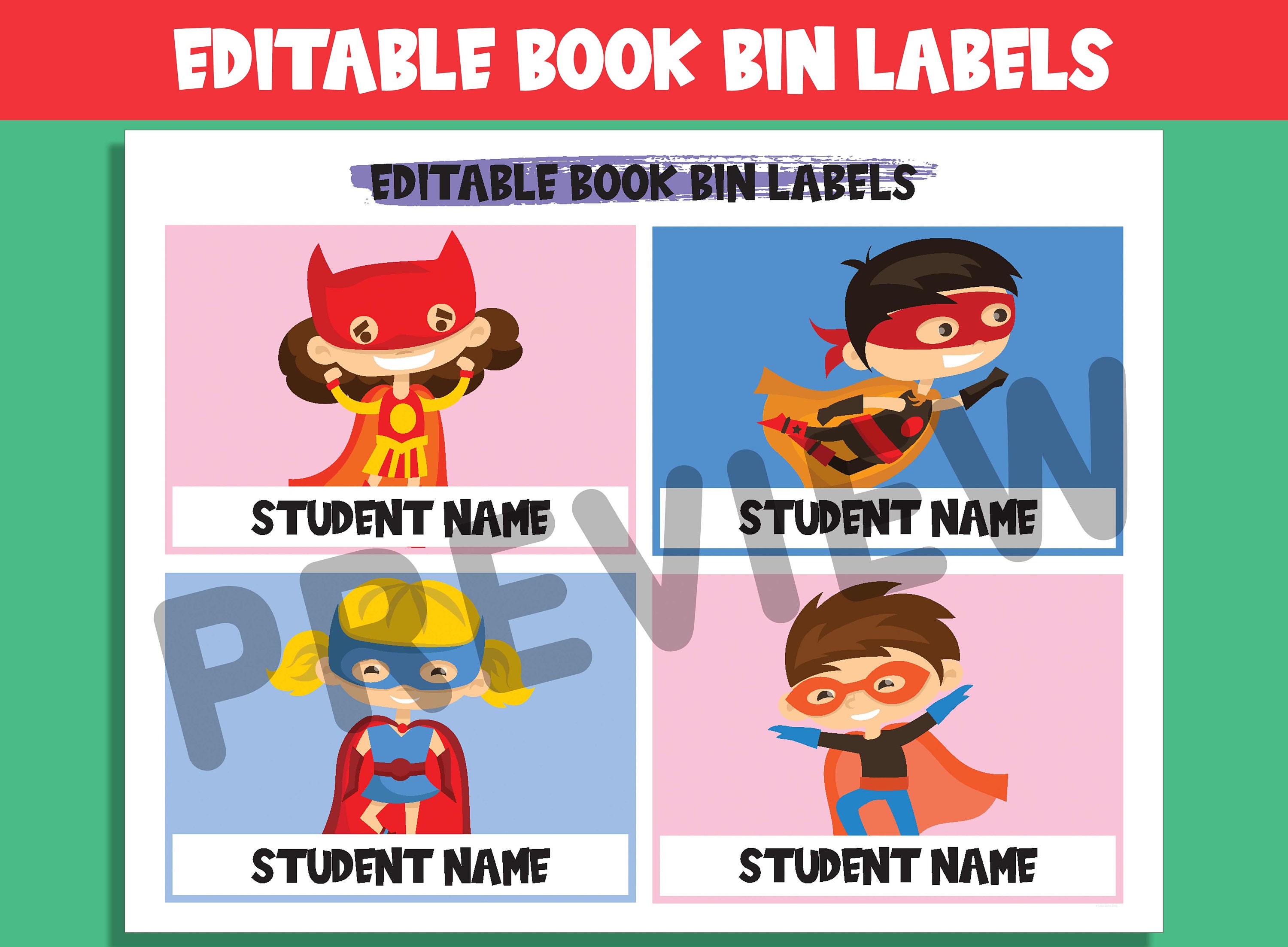 Editable Superhero Classroom Library Labels: Customize Your Literary ...