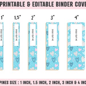 Binder Cover Printable Editable, 10 Covers+spines, Binder Insert ...