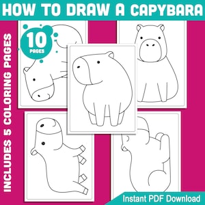Learn How to Draw a Capybara for Kids: 5-page Step-by-step Directed ...