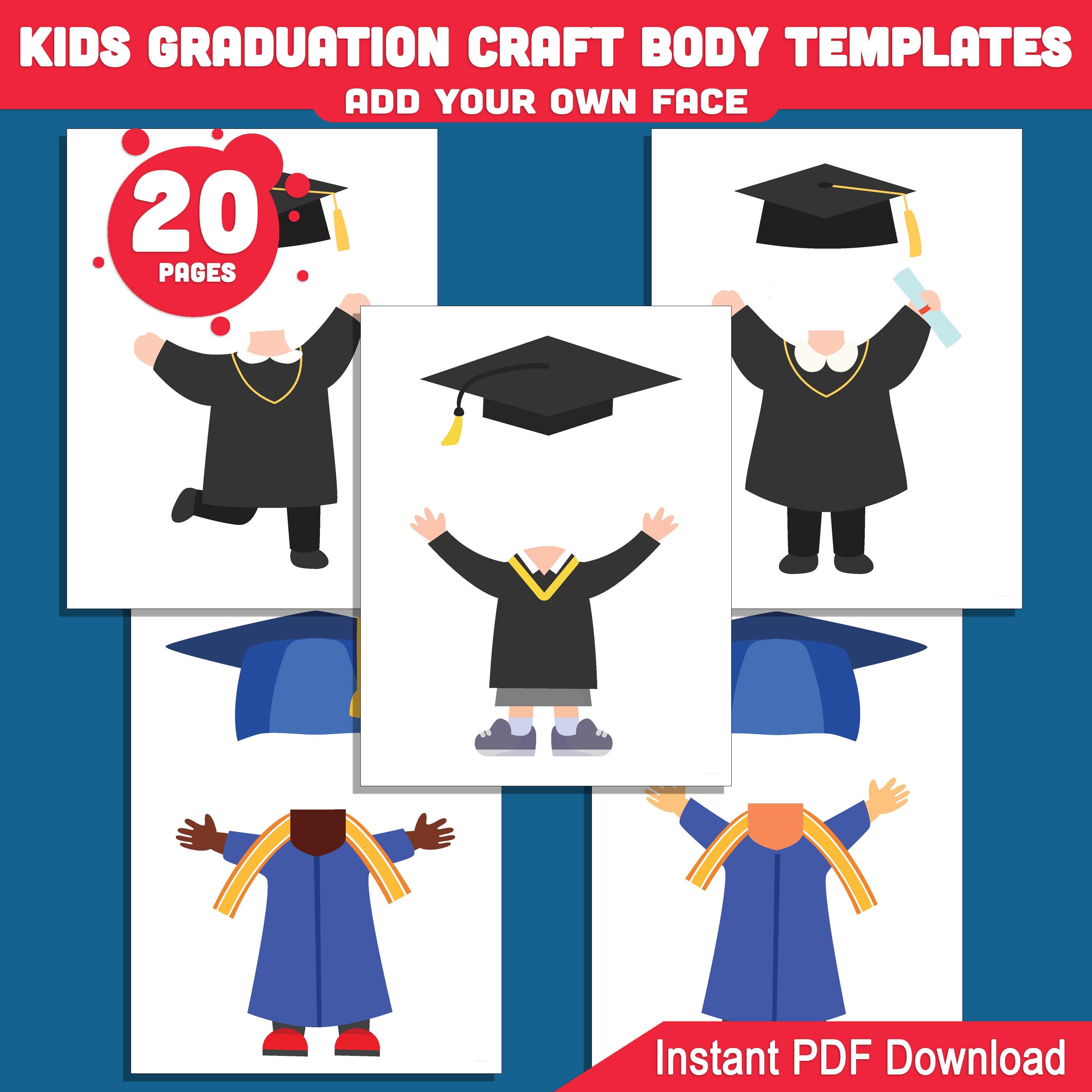 Printable Graduation Craft for Kids, Body Cutout Templates to Add Your ...