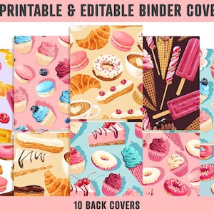 Food Binder Cover, 10 Printable & Editable Binder Covers+spines ...