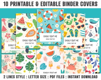 Personalized Binder Covers & Spines Printable Editable - Etsy