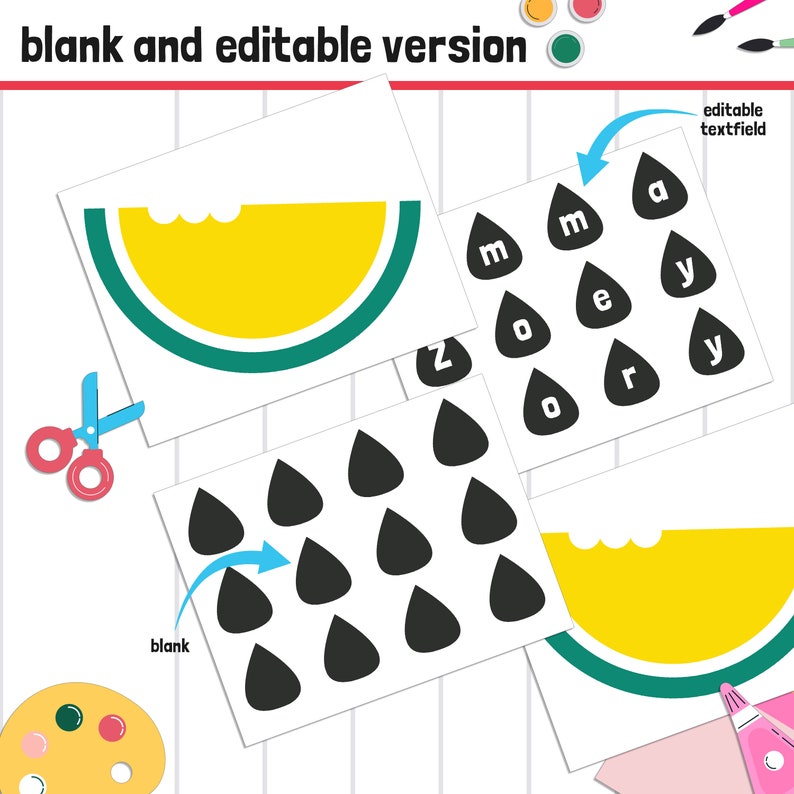 Watermelon Name Craft Activity: Summer/back to School Bulletin Board ...