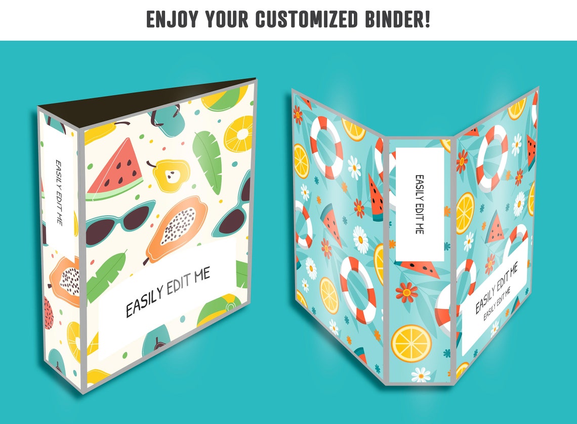 Binder Cover Template 10 Printable/editable Binder - Etsy