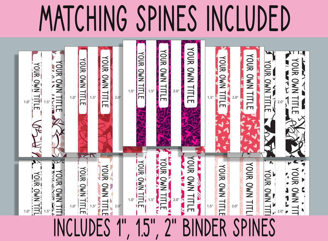 10 Editable Heart Binder Covers Includes 1 1.5 2 - Etsy