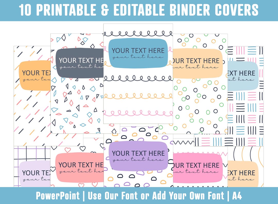 Powerpoint Binder Covers, 10 Printable/editable Simple Minimalist ...
