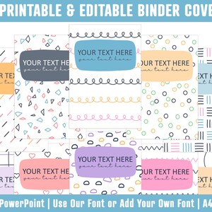 Powerpoint Binder Covers, 10 Printable/editable Simple Minimalist ...