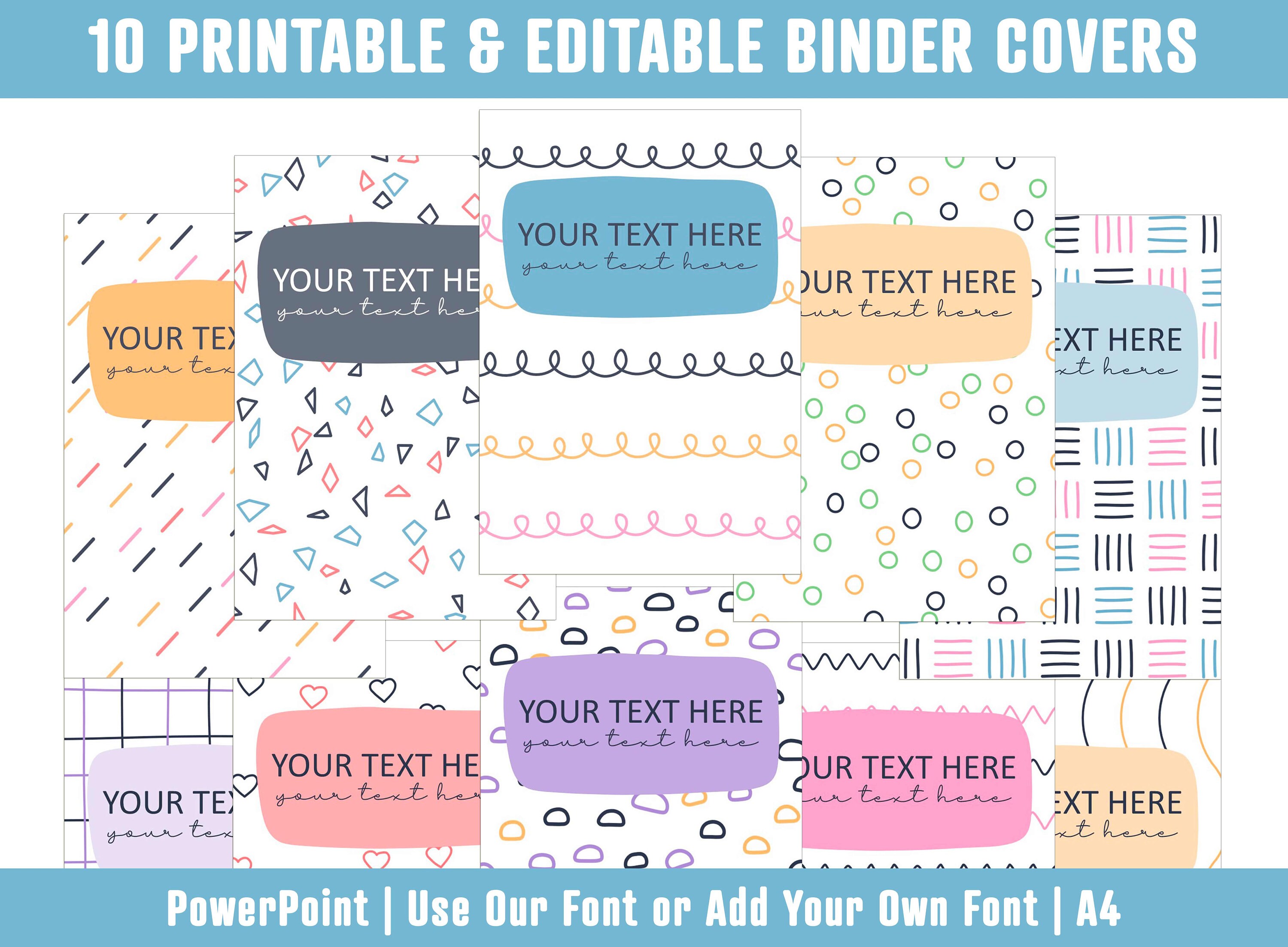 Powerpoint Binder Covers, 10 Printable/editable Simple Minimalist ...