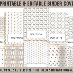 Binder Cover Page, 10 Printable & Editable Binder Covers+spines, Binder ...