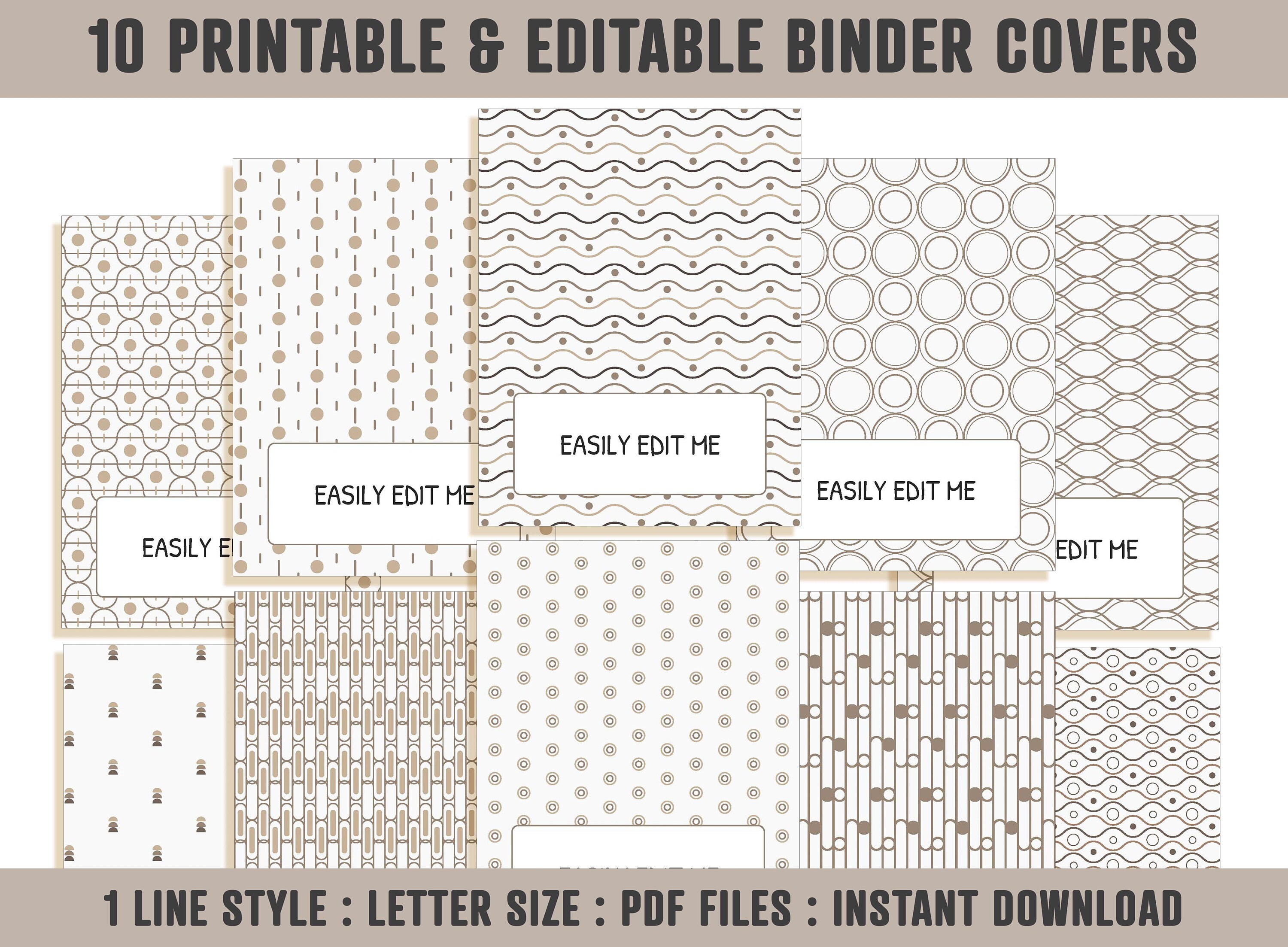 Binder Cover Page 10 Printable & Editable Binder - Etsy