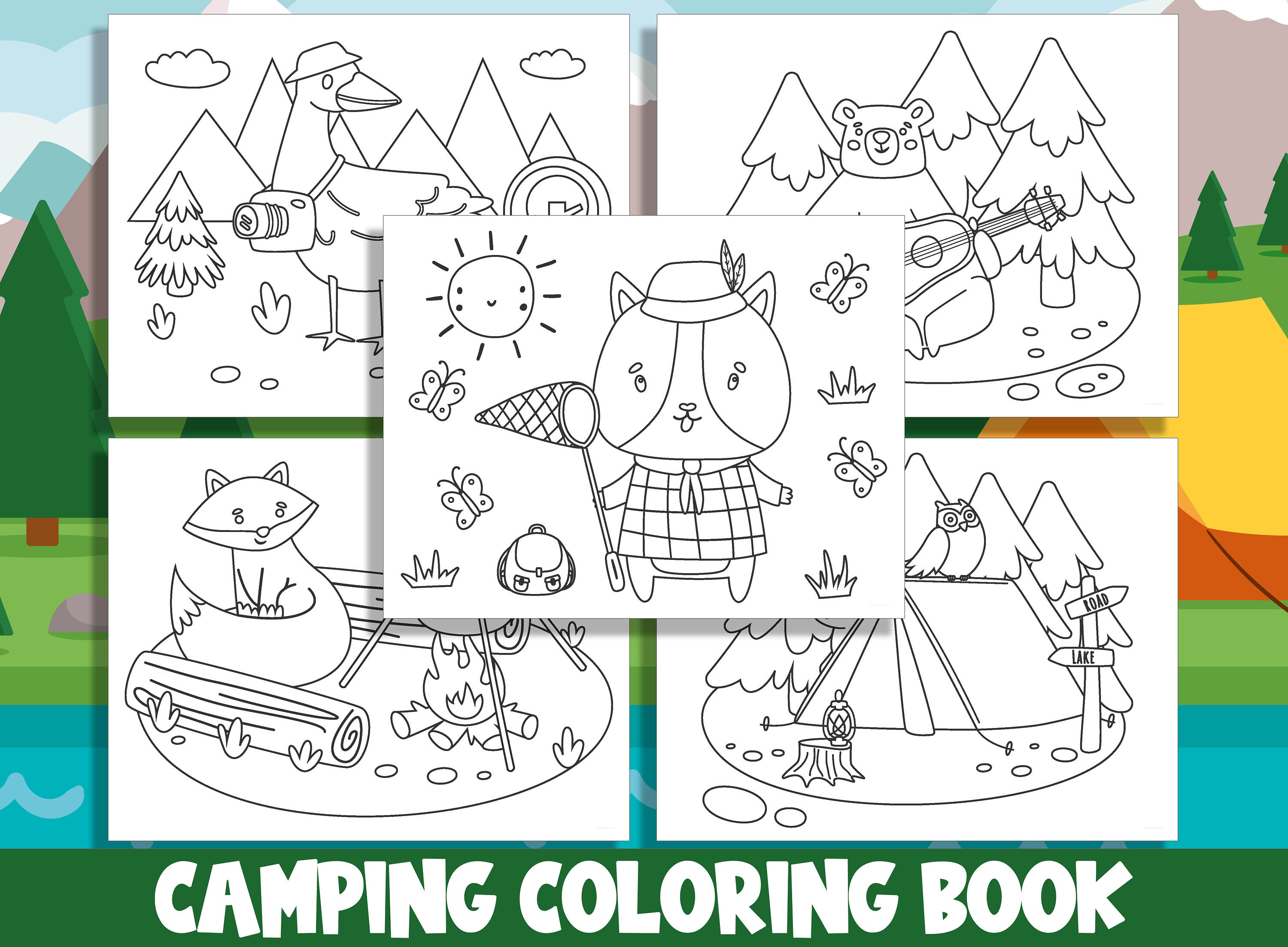 Adventure Awaits: Camping Coloring Pages for Preschool and Kindergarten ...