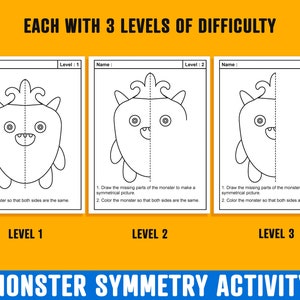 Monster Symmetry Worksheet, Monster Theme Lines of Symmetry Activity ...