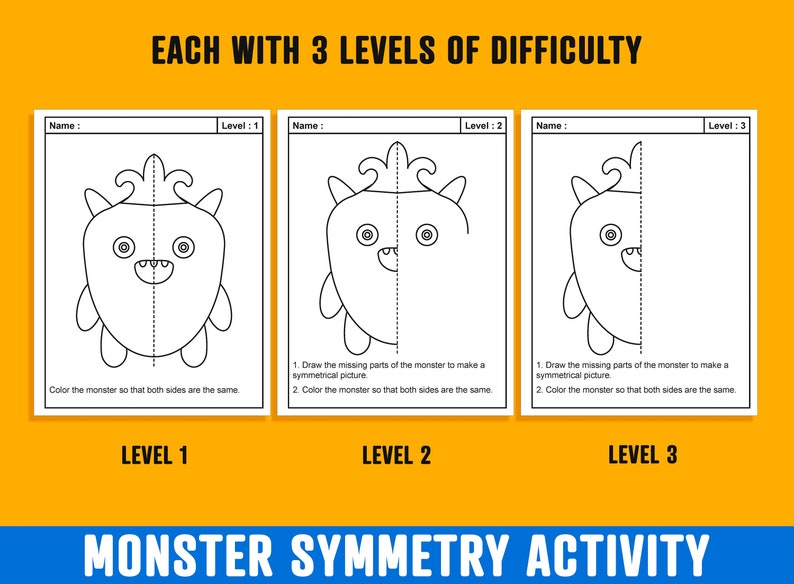 Monster Symmetry Worksheet, Monster Theme Lines of Symmetry Activity ...
