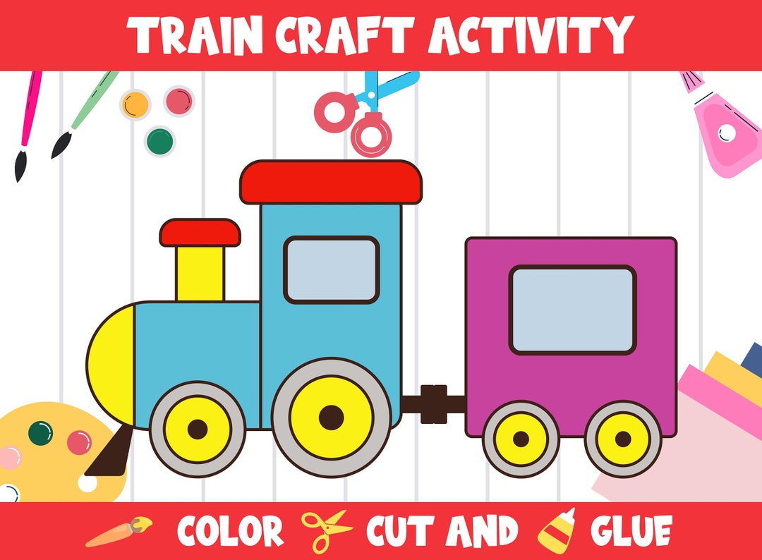 Train Craft Activity - Color, Cut, and Glue for Prek to 2nd Grade, PDF ...