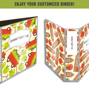 Love the Apples Binder Cover, 10 Printable & Editable Binder Covers ...