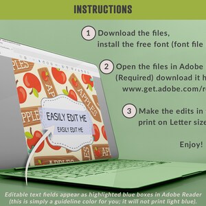 Love the Apples Binder Cover, 10 Printable & Editable Binder Covers ...