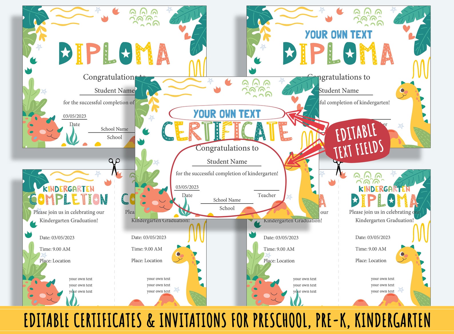 37 Pages of Editable Diplomas Certificates and Invitations - Etsy