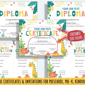 37 Pages of Editable Diplomas, Certificates, and Invitations for ...