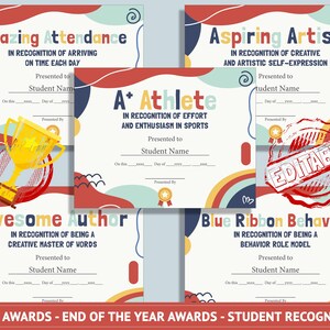 Editable Classroom Certificates - End of the Year Awards - Student ...