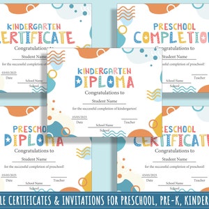Modern Editable Graduation Certificates, Diplomas, Invitations Template ...