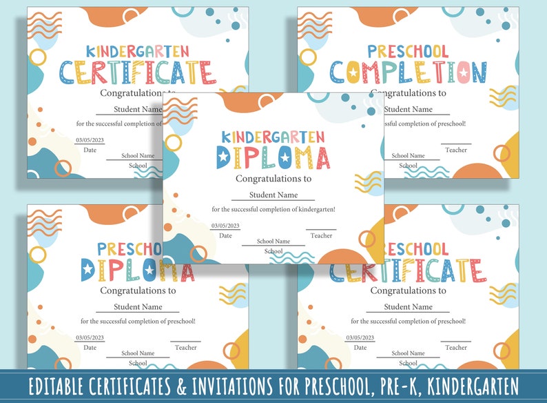 Modern Editable Graduation Certificates, Diplomas, Invitations Template ...