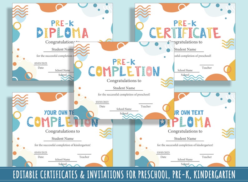 Modern Editable Graduation Certificates, Diplomas, Invitations Template ...