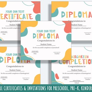 37 Pages of Abstract-themed Diplomas, Certificates, and Invitations for ...