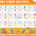 Student Desk Plates, 30 Printable/editable Space Animals Classroom Name ...